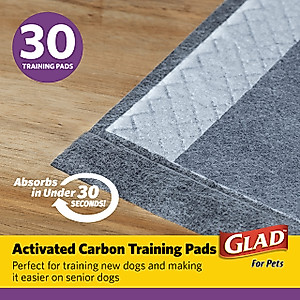 Glad for Pets Extra Large Charcoal Dog Training Pads - Absorbent Disposable Pee Pads for Dogs, Cats & Puppies - Jumbo-Size Potty Pads that Neutralize Urine Instantly - 30 Count Pet Supplies