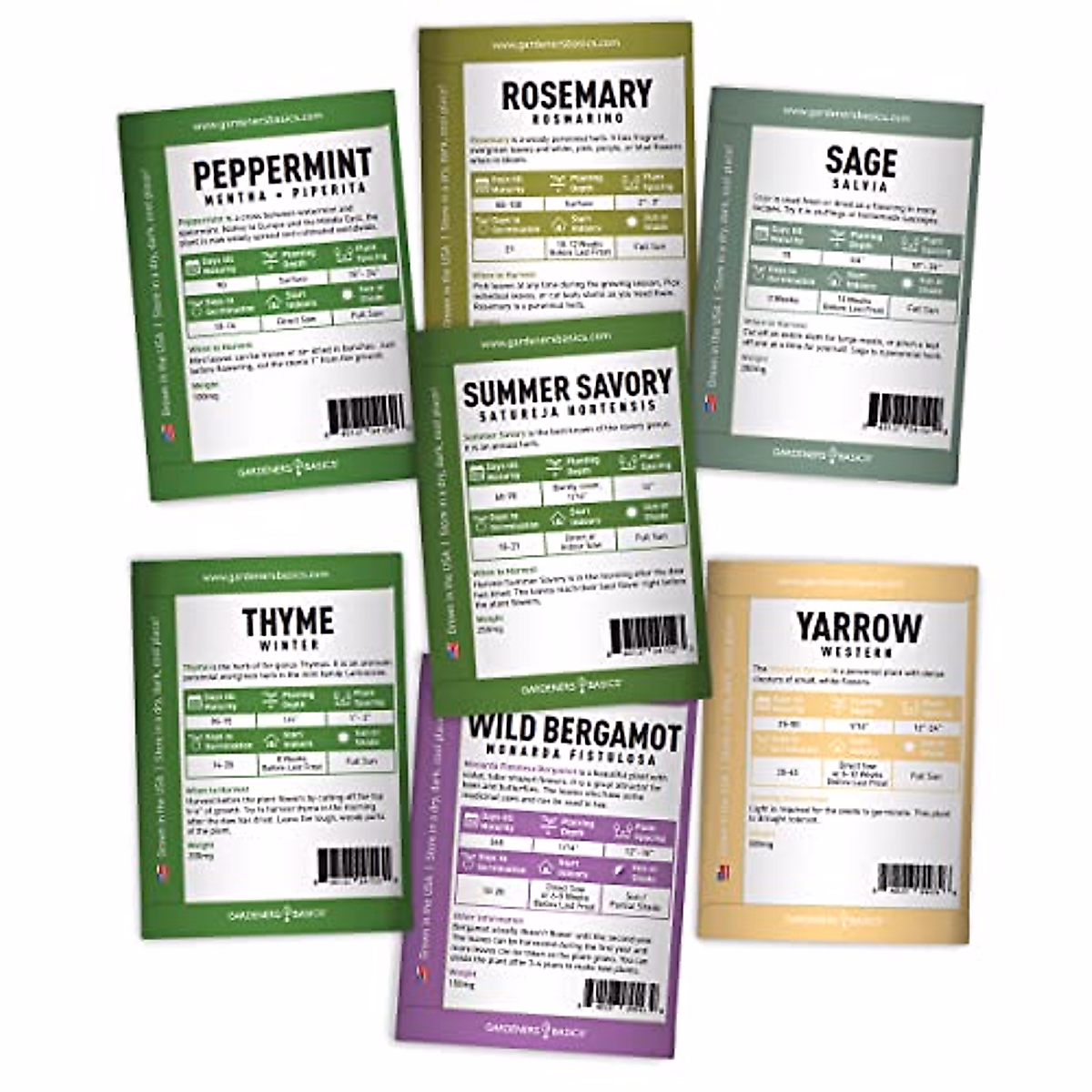 35 Herb Seeds for Planting Varieties Heirloom Non-GMO Seeds Indoors, Hydroponics, Outdoors - Basil, Lavender, Catnip, Cilantro, Oregano, Parsley, Peppermint, Rosemary and More by Gardeners Basics