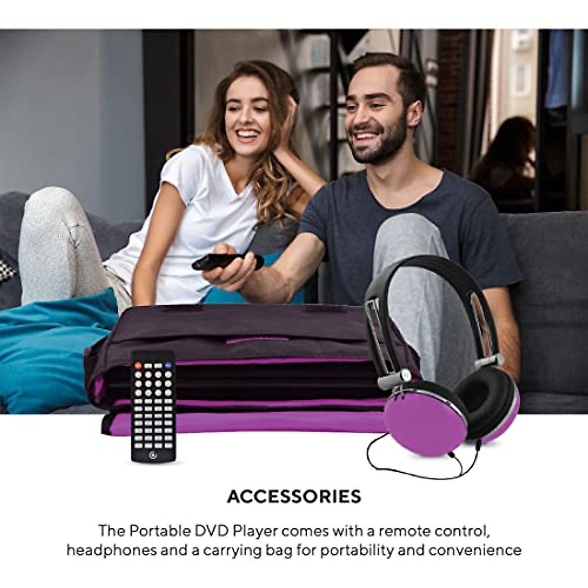 Core Innovations CPD144PR Portable DVD Player - 14.1" Display - 1280 x 800 - Purple