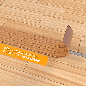 Pluden Flexible PVC Floor Transition Strip, 2 Inch x 6.6FT Peel and Stick Floor Cover Strip, Flooring Transitions Laminate Floor Strip, Carpet to Tile Transition Strip, Vinyl Floor Flat Divider Strip