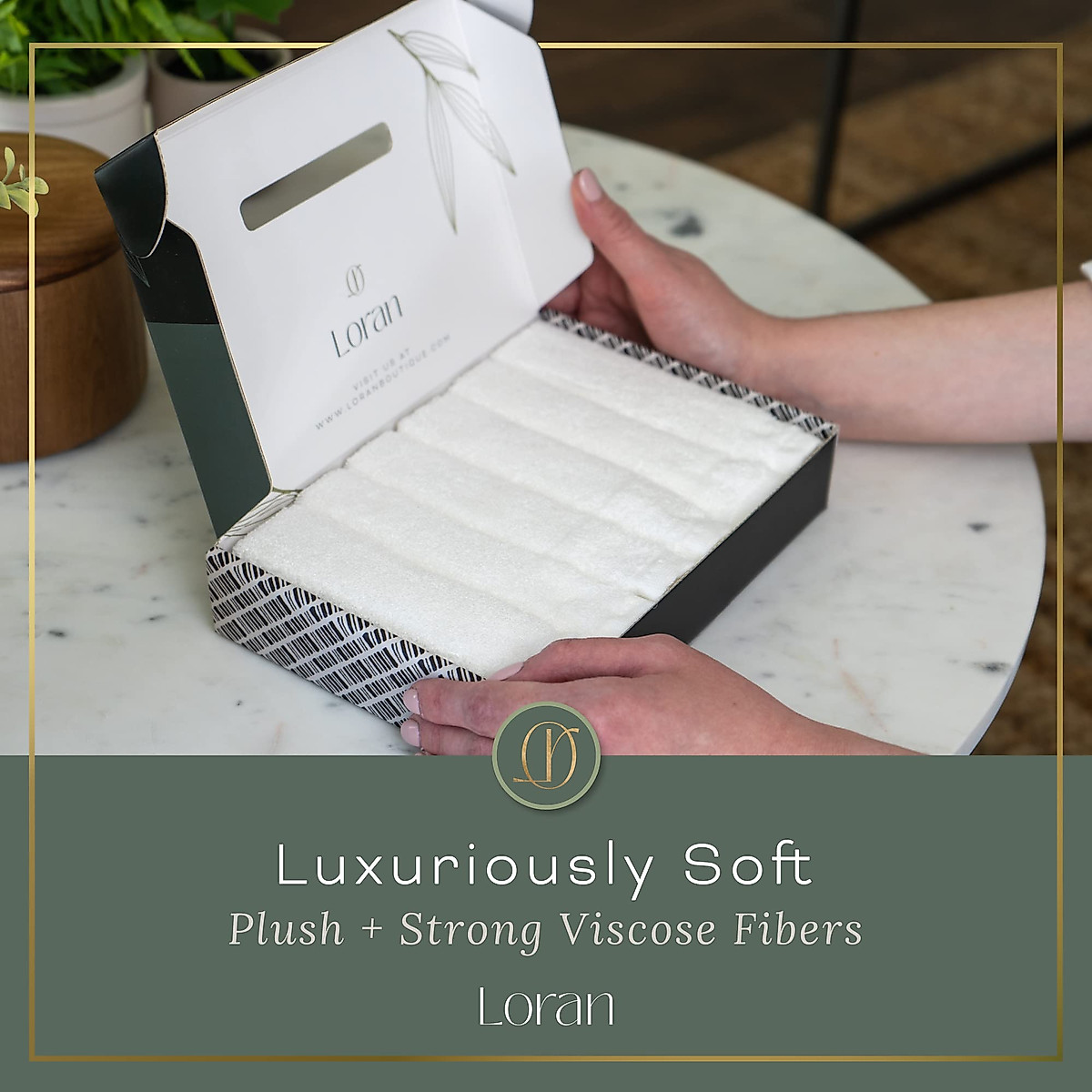 White Washcloths Set of 6 Soft Facial Cloths 10” x 10” 100% Viscose Derived from Bamboo Spa-Like Feel Silky Face Cloth for Skin Cleansing