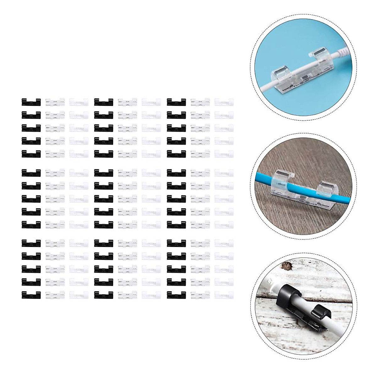 120pcs Fastener Wire Home Cable Fixation Cord Cable Organizer Cord Management Self-Adhesive Cable Clips Cord Organiser Self-Adhesive Cable Clamp Cable Clamps Small TPR Fixing Seat