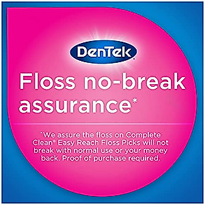 DenTek Complete Clean Floss Picks | Removes Food & Plaque | 75 Count