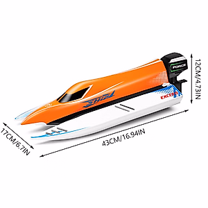 QIYHBVR Ready to Run, Remote Control Speed Boat F1 Electric RC Boat Top Speed 45KM/H Brushless Motor Excellent for Hobbies Player Adult Boys Age 14+