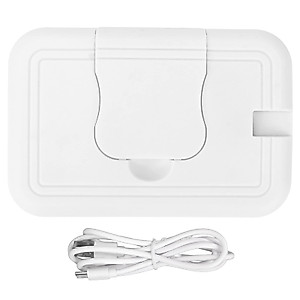 Baby Wipes Warmer Travel Wipes Warmer Portable Thermostat Temperature USB Fast Heating Wipes Warmer for Car Use(White)