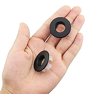 ITROLLE Sink Overflow Cover 2PCS Bathroom Vanity Sink Basin Trim Circle Overflow Rings Insert in Round Trim Cap Black