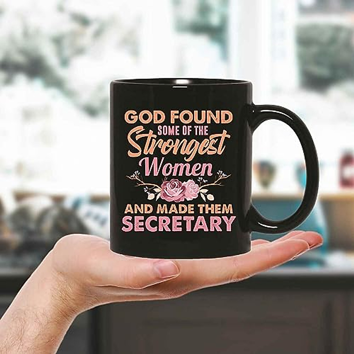 Inspirational Gift Unique Secretary Gifts For Strong Women - For Gods Chosen - 11oz 15oz Black Coffee Mug