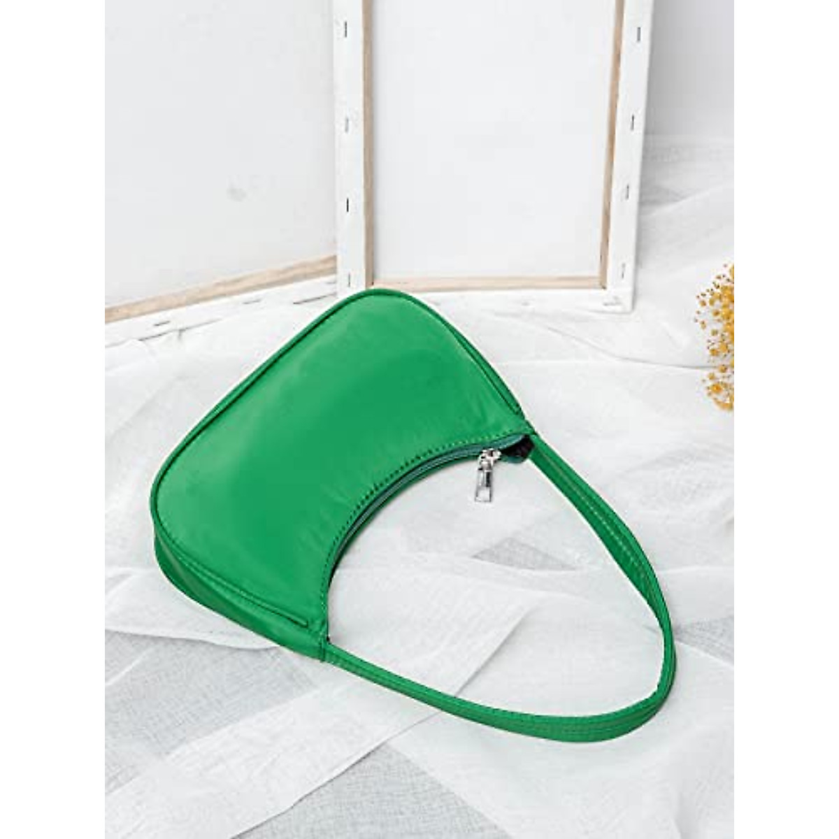 GORGLITTER Women's Solid Shoulder Bags Minimalist Bag Mini Clutch Tote Handbags Green One Size