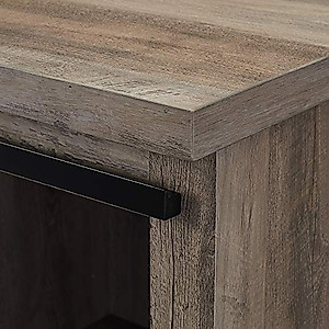 Walker Edison Abbey Modern Farmhouse Sliding X Barn Door Accent Console, 32 Inch, Grey Wash