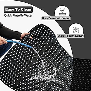 uyoyous Rubber Floor Mat with Drainage Holes 83"x35" Commercial Grade Grease Resistant Anti-Fatigue Rubber Floor Mat with Non-Slip Backing Heavy Duty Floor Mat for Industrial Kitchen