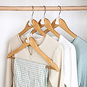 RONRONS 60 Pieces Clothes Hanger Connector Hooks, Outfit Hangers Extender Linking Hook Clips Velvet Huggable Hangers Drop Connecting Grip Heavy Duty Cascading Clothes Space Saving Organizer, 4 Colors