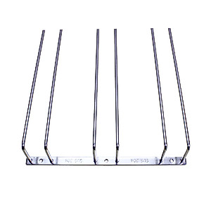 Abcsea 45 cm Stainless Steel Wine Glass Holder Rack, Chrome Wine Glass Holders Under Cabinet, 1 Piece (2 Rows)