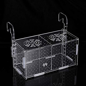 Balacoo Aquarium Fish Breeding Box - Transparent Acrylic Fish Tank Isolation Hatchery Hanging Incubator for Shrimp Clownfish Baby Fishes (Hook 201011cm)
