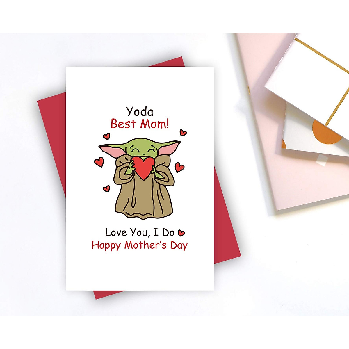 Cute Yoda Best Mom Card, Unique Happy Mother's Day Card, Sweet Birthday Greeting Card for Mom