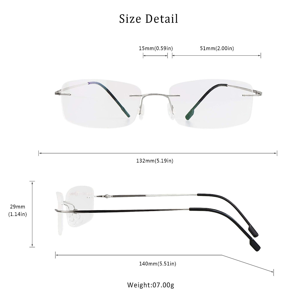 LifeArt Blue Light Blocking Computer Reading Glasses, Men’s and Women’s Rimless Frame, Anti Eyestrain, +0.00 Magnification