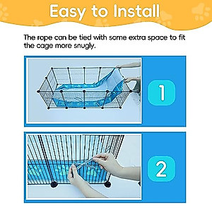 Guinea Pig Cage Liner Waterproof Oxford Bottom Pet Bedding for Rabbit Chinchilla Hedgehog Ferret Small Animals Cage C&C Playpen Accessories, 48x24 inch Blue