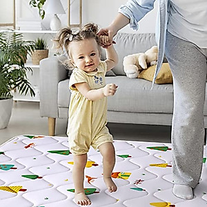 Premium Foam Baby Play Mat 50" X 50", Thick One-Piece Crawling Mat, Odorless Baby Playpen Mat Floor Mat, Non-Slip Cushioned Baby Playmat for Infants,Babies,Toddlers. Machine Washable for Easy Care.