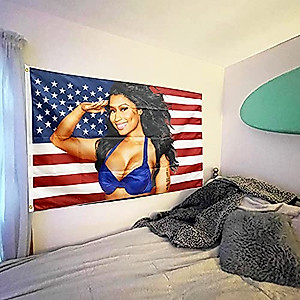 Homissor Nic-ki Min-aj Flag, American Nicki Min-aj 3x5 FT USA Flags for Wall Bedroom Living Room Hanging Decoration Outdoor Indoor Banner Brass Gromments