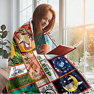 Sloth Blanket Personalization Sloth Blankets Gifts Super Soft Cozy Fluffy Blankets for Bed Sofa and Travel 60"X50"Sloth Gifts for Women