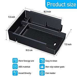DIAMOOKY Upgraded Center Console Organizer for Toyota 4Runner 2024 2023 2022 2021 2020 2019 2018 2017 2016-2010 Full Size Tray Interior Accessories, Insert Armrest Box Secondary Storage ABS Material