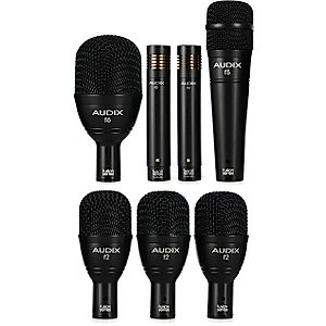 Audix FP7 Fusion Series 7-piece Drum Mic Kit for Kick, Snare, Toms, and Overheads with Travel Case - Black