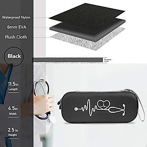 Zaracle Carry Case Storage Bag Protect Pouch Sleeve Box Case for 3M Littmann Classic III Stethoscope.Fits Prestige Taylor Percussion Hammer and Nurse LED Medical Penlight