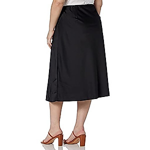 The Drop Women's Maya Silky Slip Skirt Skirt, Black, XXL