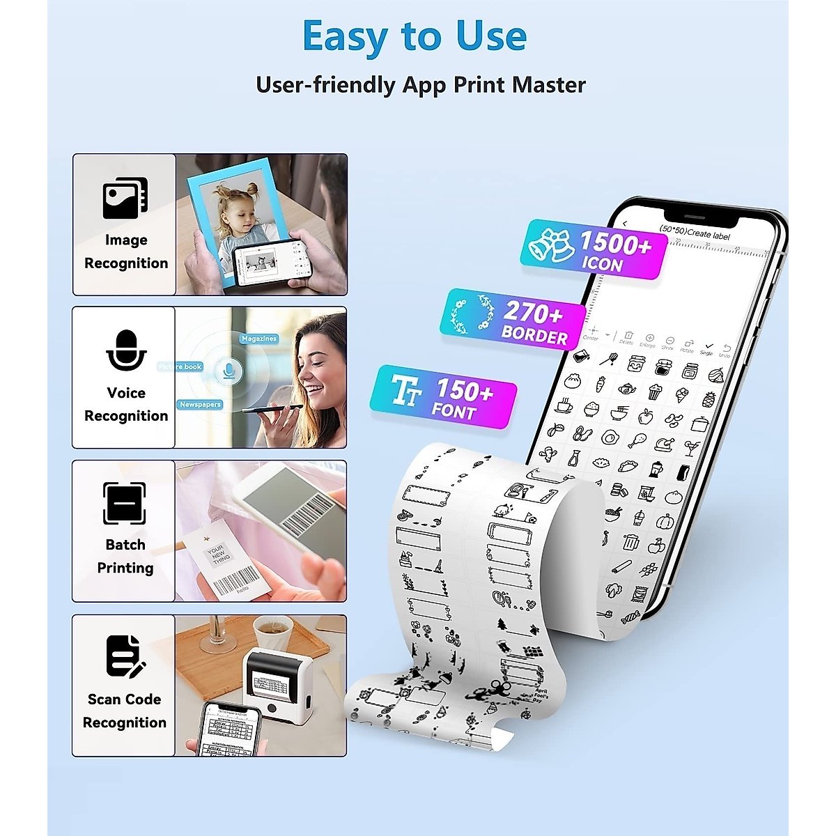 Phomemo Label Makers-M200 Label Printer Machine with 3 Paper,2023 Upgrade 3 Inch M110 Label Maker,WiFi Bluetooth Thermal Label Printer,Phone Support,for Android iOS,for Shipping,Labeling- White