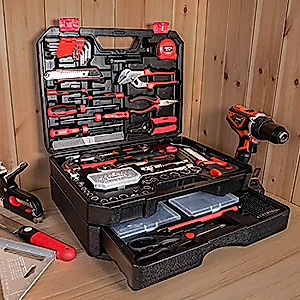 KingTool 325 Piece Home Repair Tool Kit, General Home/Auto Repair Tool Set, Toolbox Storage Case with Drawer, General Household Tool Kit - Perfect for Homeowner, Diyer, Handyman
