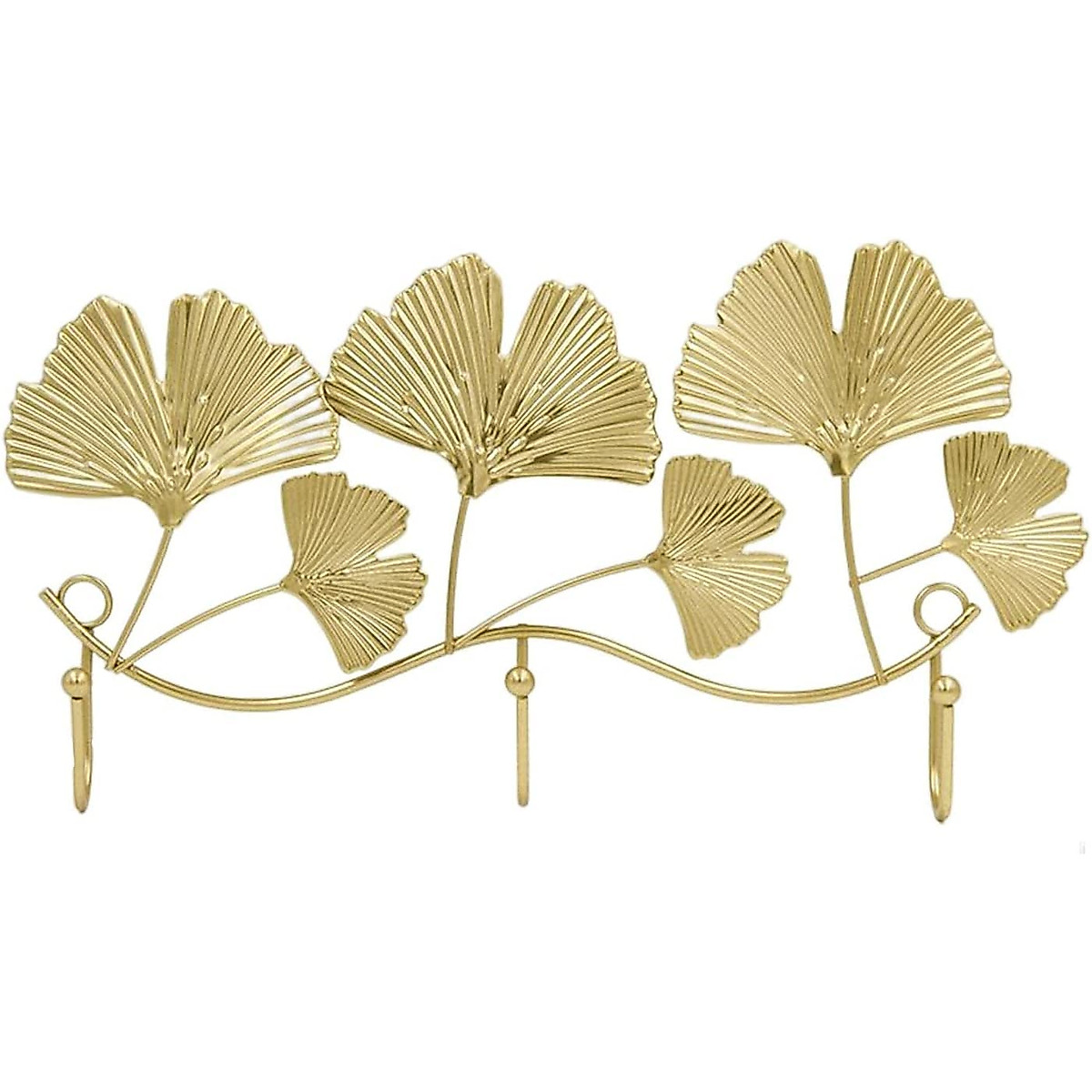 Lindagary Metal Wall Hook Ginkgo Leaf Coat Hook Wall Mounted Leaves Key Hangers Decorative Entryway Key Hook for Wall Entryway Decor