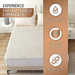 Luxury Quilted Waterproof Organic Mattress Pad Protector California King 100% Organic Cotton Hypoallergenic Breathable Mattress Pad Cover - Premium 380 GSM Comfort - Fitted Allergy Shield