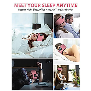 Sleep Headphones White Noise Sleep Mask 3D Music Blue-Tooth Sleeping Eye Mask Sleeping Headphones for Side Sleepers Sleep Mask with Bluetooth Headphones Gifts for Men Women