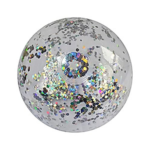 Kanoyavv Transparent PVC Inflatable Beach Ball Elastic Beach Ball Confetti Ball Pool Beach Outdoor Toys, Toddler Beach Pool Inflatable Toys Water Park Toddler Bath Tub