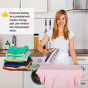 PHILORN Ironing Board Cover and Pad, Resist Scorching and Staining, 15x54 Inch Thick Padding Ironing Board Covers, Elasti Edges, 2 Fasteners and 1 Protective Scorch Mesh Cloth - Retro Pattern