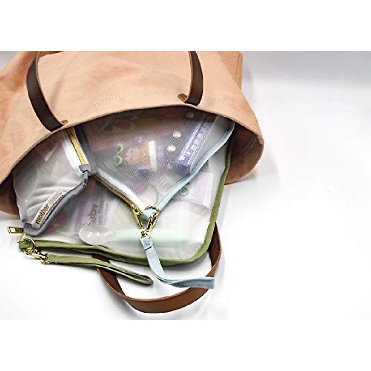 Mother Load Diaper Bag Organizer Pouches Worry-Free, Outing Essentials for Your On-The-Go Family, Includes Snack Bag, Toy Pouch, New Mom Stuff Bag with Hidden Pocket 3pc - Set Perfect Shower Gift