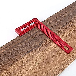 T-200 Woodworking Ruler L Square Ruler Aluminum Alloy Hole Ruler Measuring Tool Wear-Resistant Rust-Proof Portable Crossed-Out Tool Carpenter Scriber Marking Tool