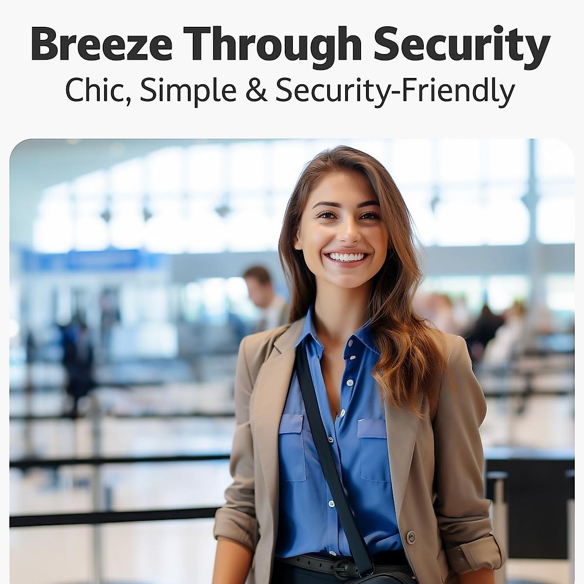 ITAY Women Metal Free Leather Belt - 25mm Nickel Free Belt for Women, TSA-Friendly No Metal Belts - Plastic Buckle - Black, M