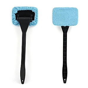 FULL WERK Microfiber Windshield Cleaner Multipurpose Microfiber Car Duster Windshield Cleaner Auto Glass Window Brush with Long Handle and Pivoting Head