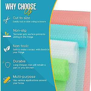 Refrigerator Liners for Shelves by Linda’s Essentials (8 Pack) - Refrigerator Shelf Liners for Glass Shelves Protects Against Spills - Multi-Use Shelf, Drawer and Fridge Liners - BPA Free