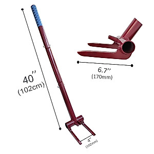 B-MIAO Pallet Buster Deck Wrecker Tool with Nail Removal Heavy Duty Wrecking Bar for Breaking Pallets and Deck (With Handle)