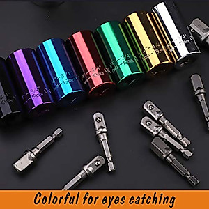 Universal Socket Wrench Set Tools Multi-Size in One Self Adjustable for Regularity or Irregularity Screw Improvement for Home DIY Christmas Gifts for Men Dad and Women (Black socket)