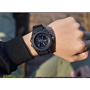 AIMES Men's Watches Sports Outdoor Waterproof Military Watch Date Multi Function Tactics LED Alarm Stopwatch