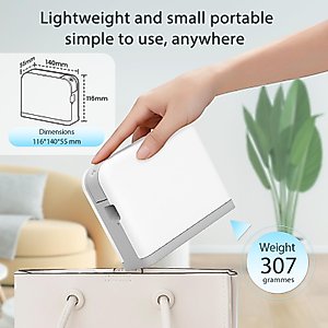 Vixic Handheld Label Maker Machine with Tape, 2024 Upgrade Version Bluetooth Portable Labeler with Multiple Modes for Editing Labels, for 6-12mm 1/4 '-1/2' Tapes, for Home School Office, White-Gray