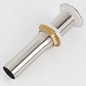 Bathroom Faucet Vessel Pop Up Sink Drain with Detachable Basket Stopper, Brushed Nickel Without Overflow
