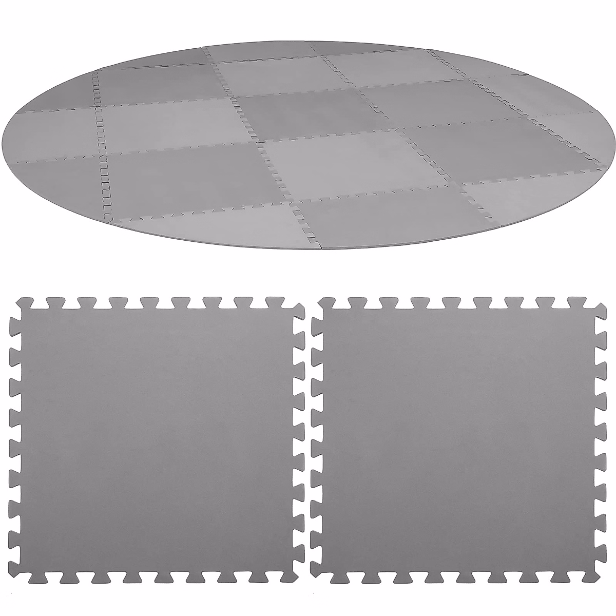 Jutom 78 Inch Diameter 21 Pcs Hot Tub Mat Interlocking Foam Ground Hot Tub Flooring Protector Inflatable Non Slip Pool Spa Floor Pad for Outdoor Balcony Shower(1/2 Inch)