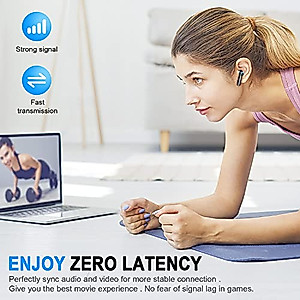 MAXROCK True Wireless Earbuds,TWS Bluetooth Headphones Stereo Powerful Sound TWS Earphones,30H Playtime,Sweat Proof Dual Bluetooth 5.2 Headset with Built-in Mic for Sports,Transparency Black (Black)