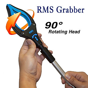 2-Pack 34 Inch Extra Long Grabber Reacher with Rotating Jaw - Mobility Aid Reaching Assist Tool (Blue)