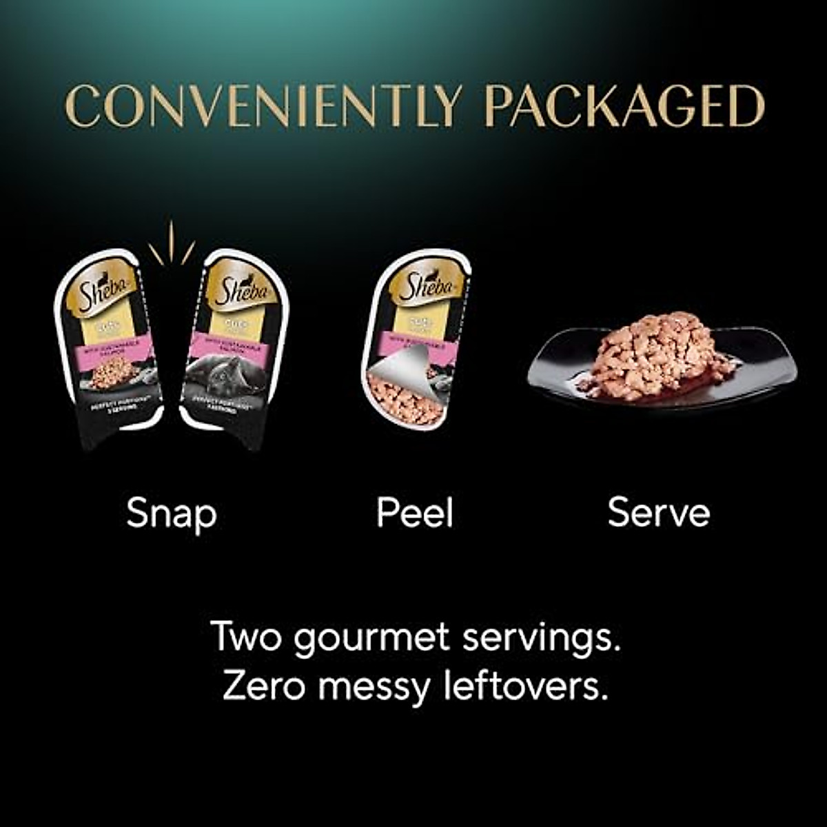 Sheba Perfect Portions Wet Cat Food Cuts in Gravy With Sustainable Salmon, 2.6 oz., Twin-Pack Trays (24 Count, 48 Servings)