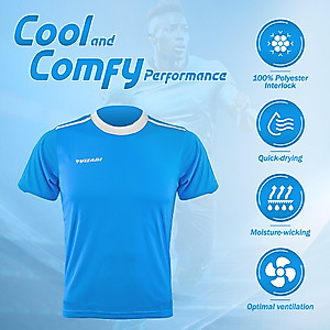 Vizari Velez Jersey for Men and Women | 100% Polyester Adult Soccer Goalie Jersey for Exceptional Performance Light Blue