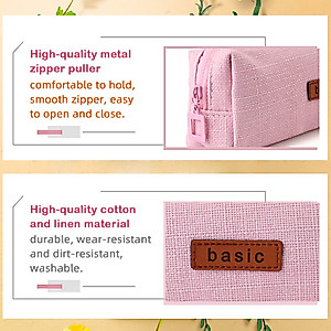 iSuperb Cotton Linen Pencil Case Student Stationery Pouch Bag Office Storage Organizer Coin Pouch Cosmetic Bag